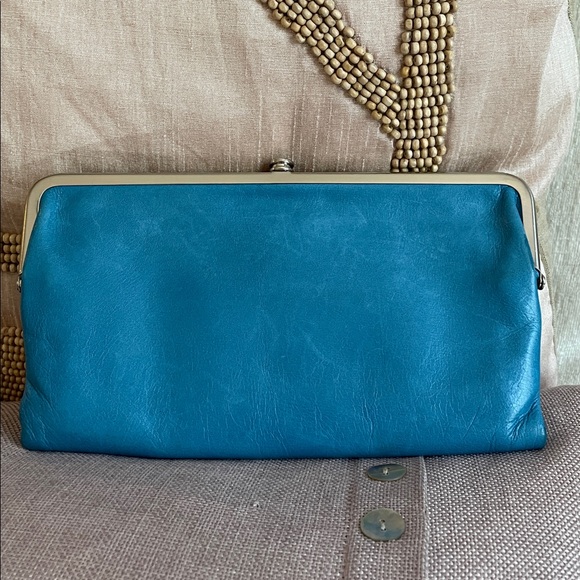 HOBO | Bags | Hobo Lauren Leather Clutch Wallet In Deep Turquoise Blue ...